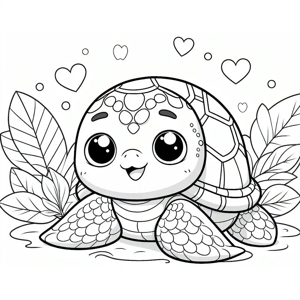 Free Cute Turtle Coloring Pages